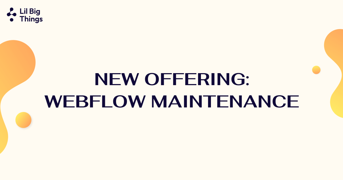 New Offering: Webflow Maintenance